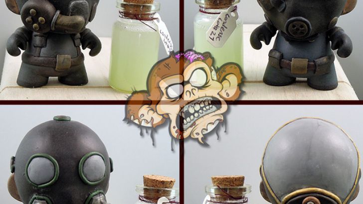 Necro Monkey's "Gasmen" Custom Micro Munnys | Clutter Magazine